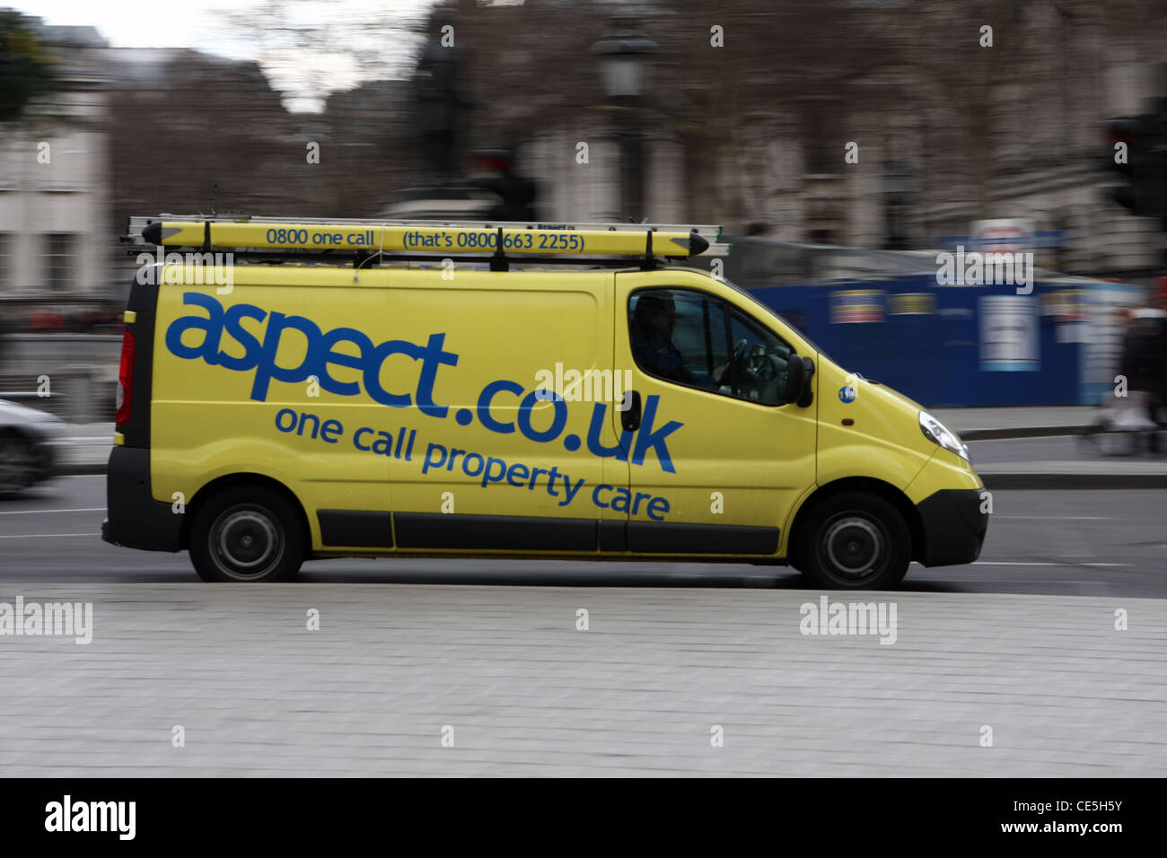 a van traveling along a road in London Stock Photo - Alamy