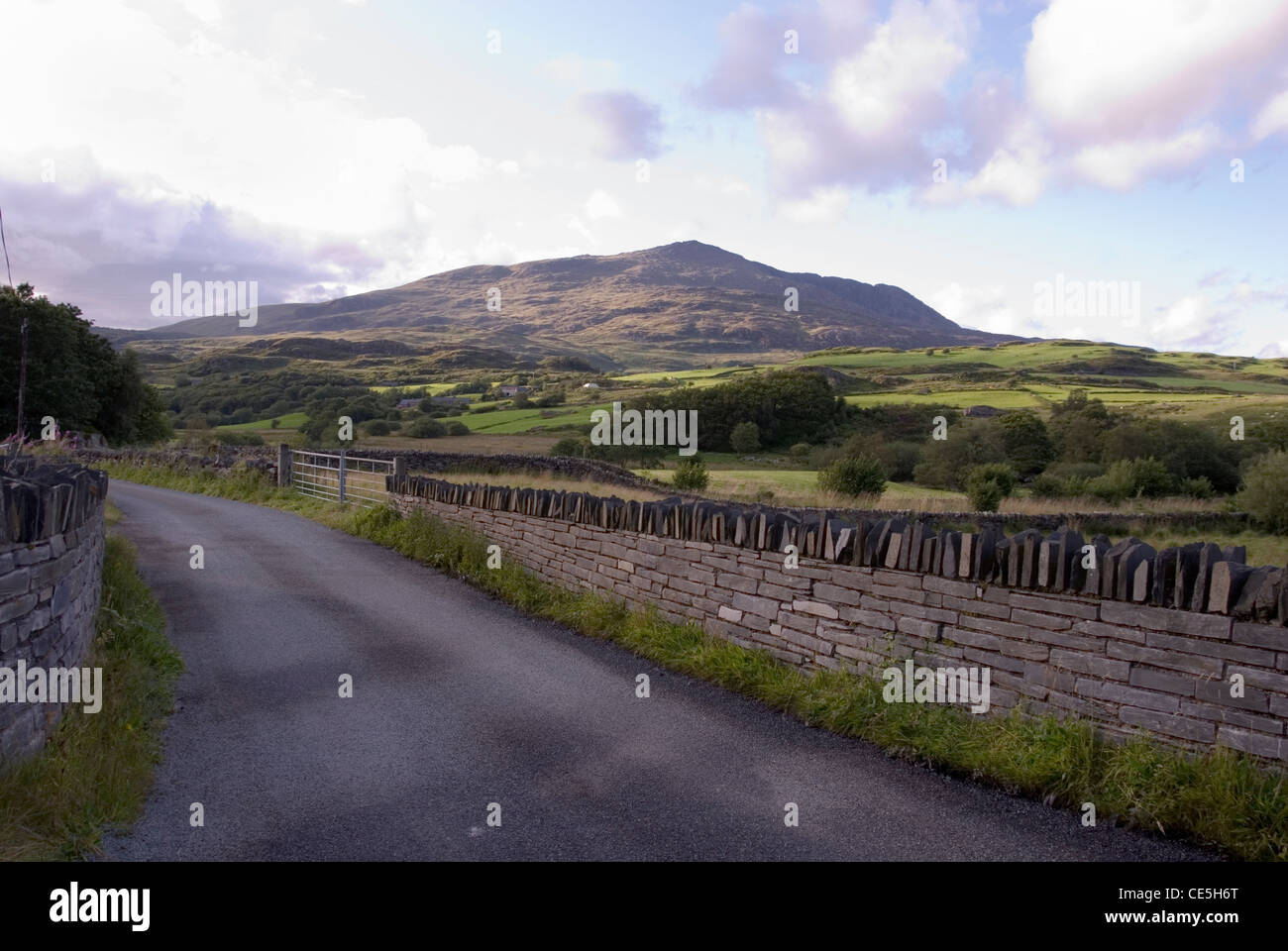 Narrow Country Lane Passing Through Scenic Landscape of Lledr Valley on ...