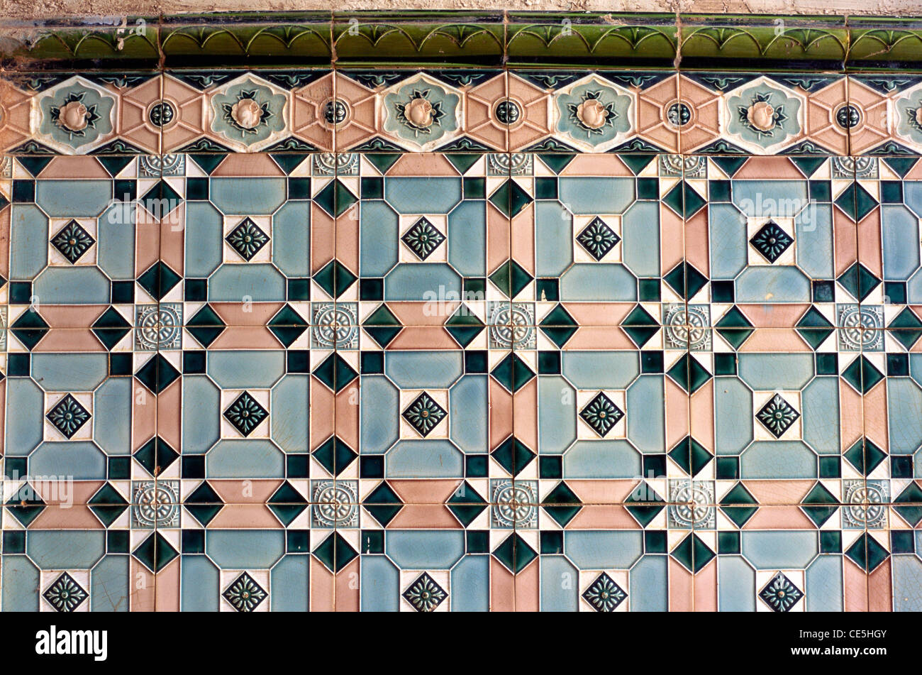 Wall tiles on St Alex church ; Calangute ; Goa ; India Stock Photo - Alamy