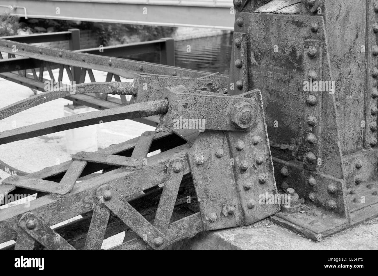An Old Black and White Broken Piece of Metal Stock Photo - Alamy