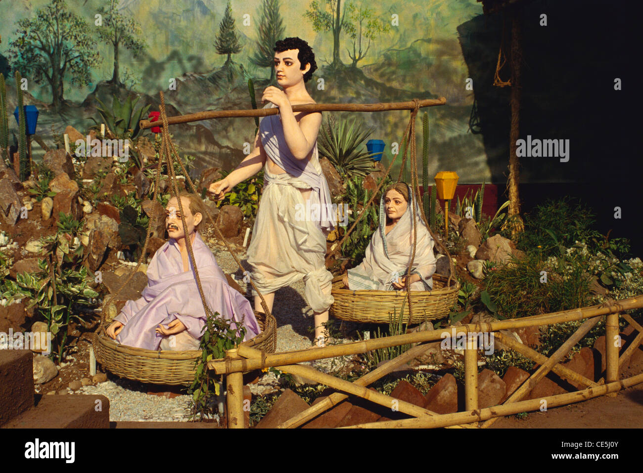 Shravan Kumar carrying his parents in kavad on his shoulders , Ramayana ...