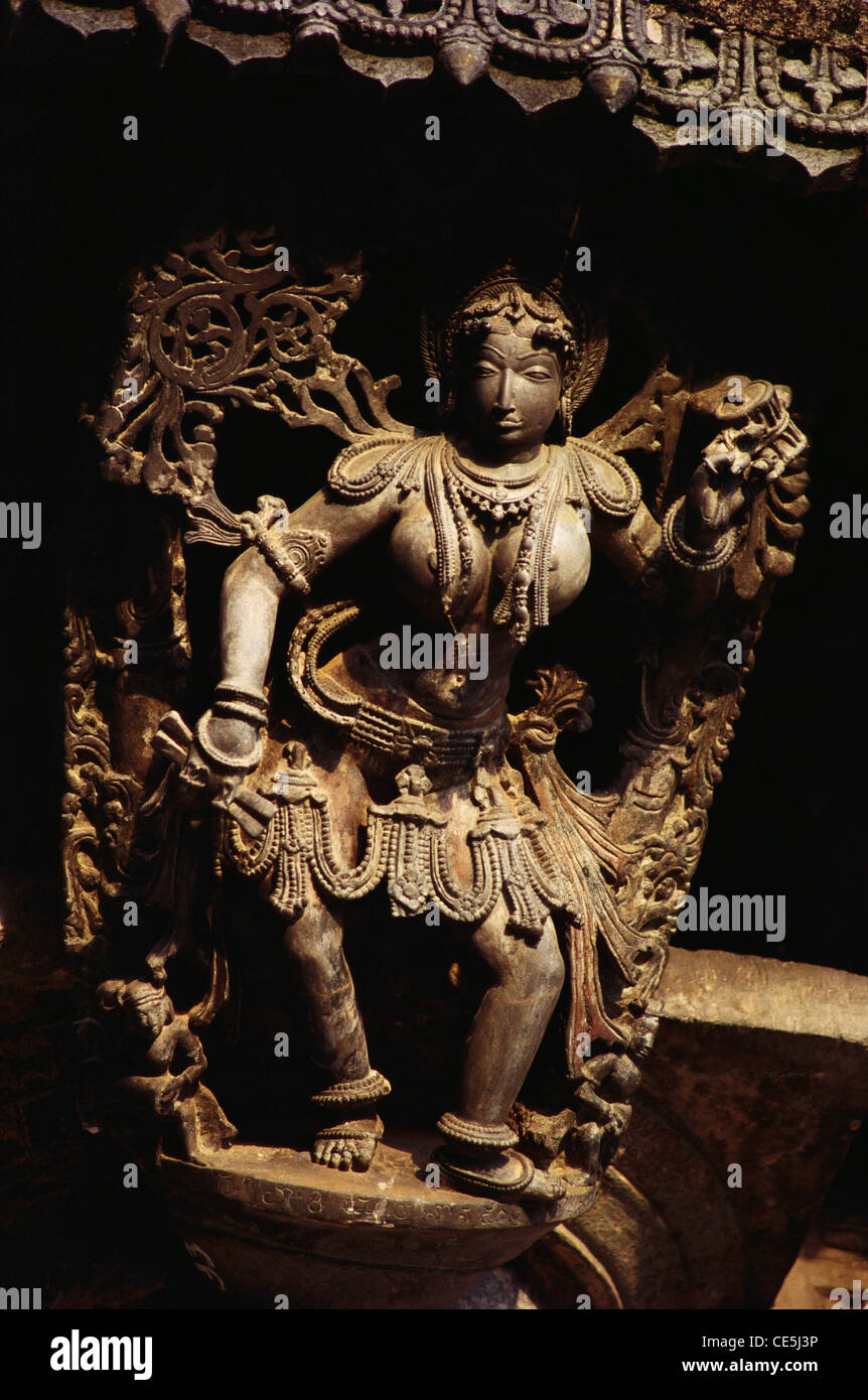 Kuravanji dancer bracket figure from temple at Belur ; Karnataka ...