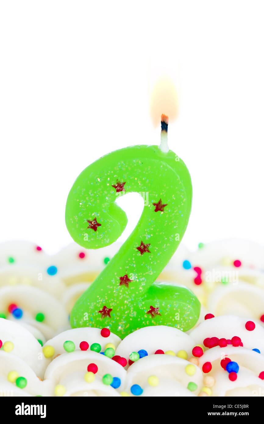 Number two birthday candle Stock Photo - Alamy