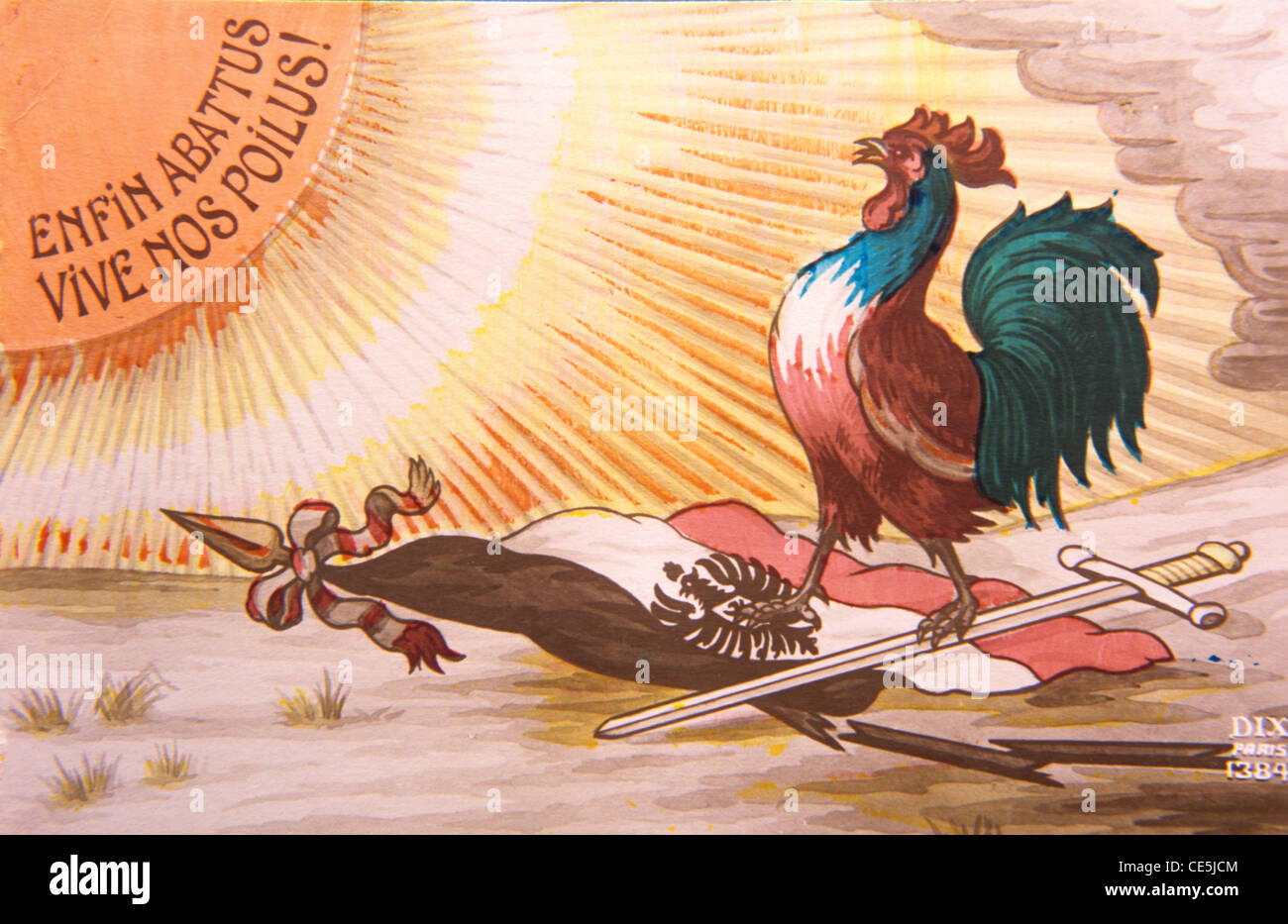 Victory At Last. First World War Victory Showing French Cockerel ...