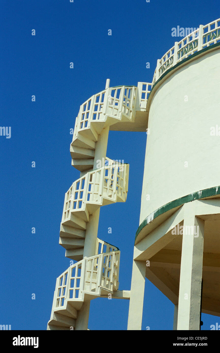 Spiral round concrete staircase for huge overhead rcc water tank ...