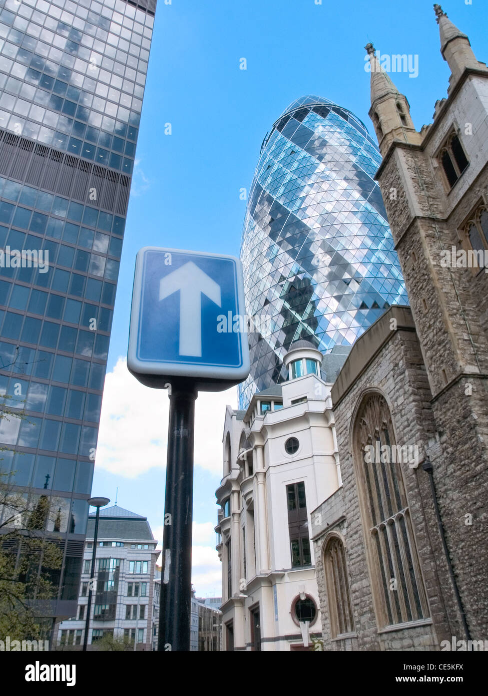 One way traffic sign in London Stock Photo - Alamy