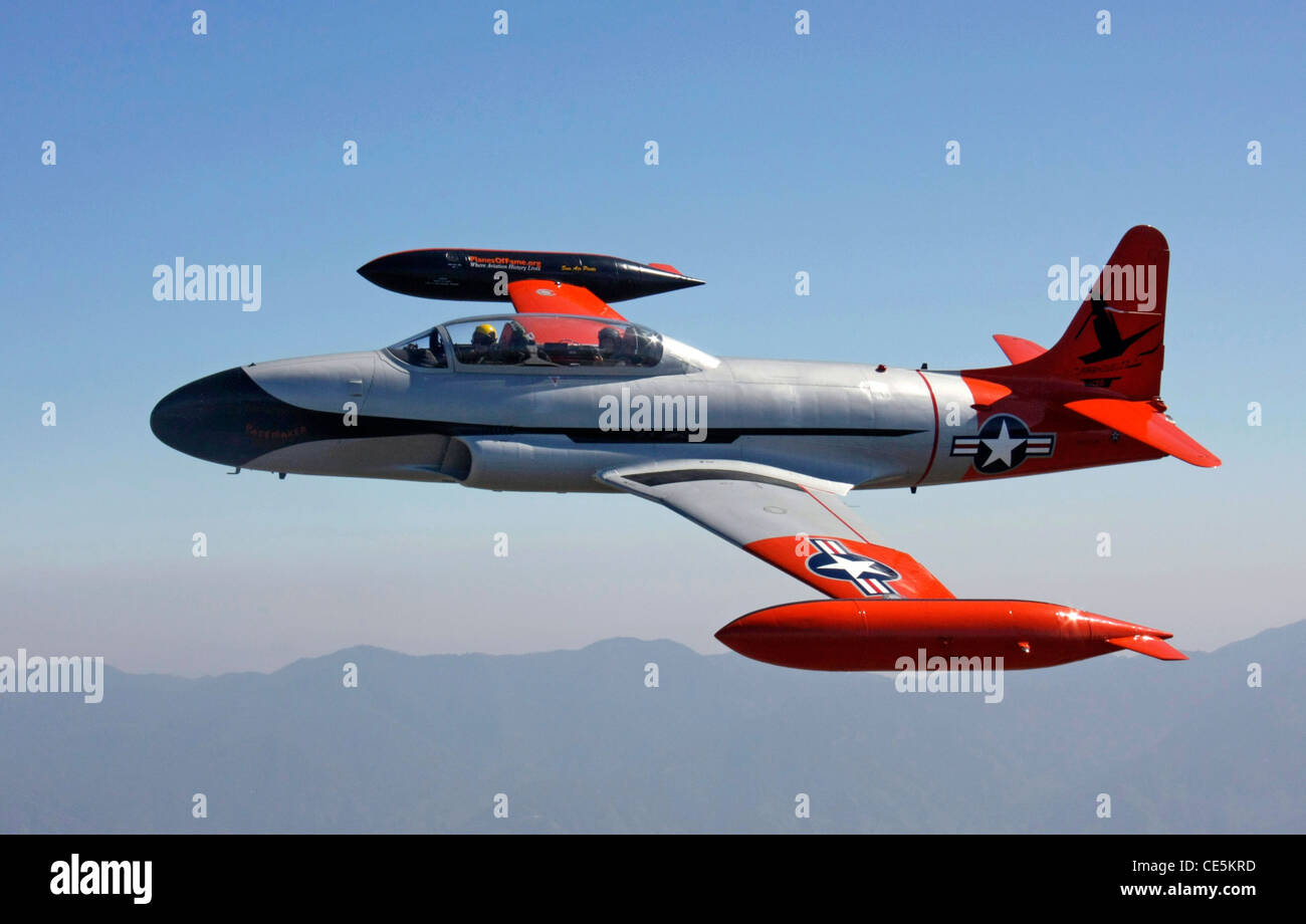 The Lockheed T-33 Shooting Star jet trainer aircraft Stock Photo - Alamy