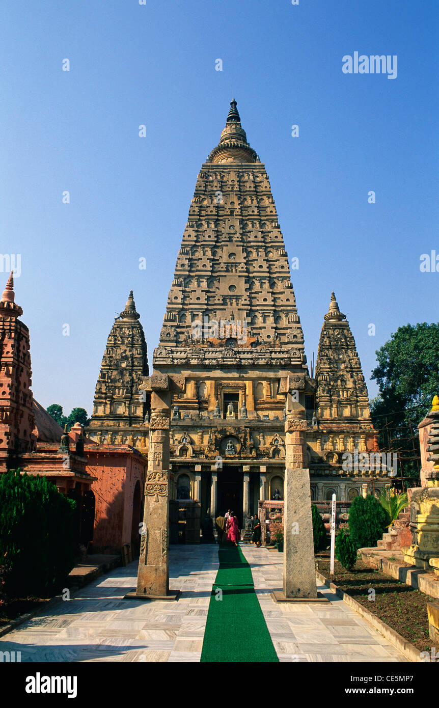 Mahabodhi temple ; Bodh Gaya ; Gaya ; Bihar ; India ; Asia Stock Photo ...