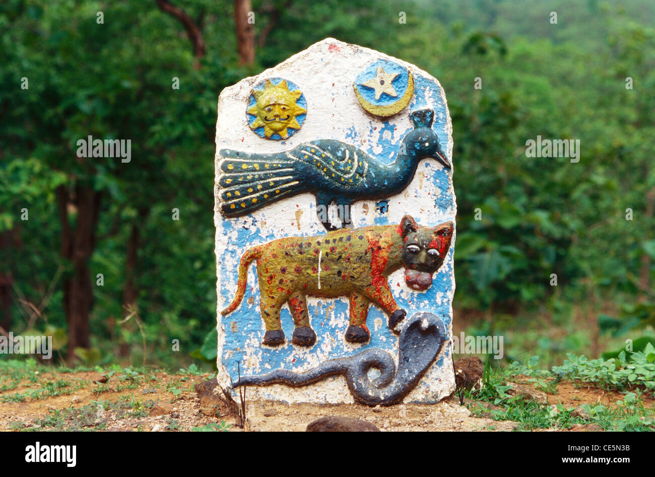 Tribal Gods bird peacock snake cobra animal tiger sun moon Saputara ...