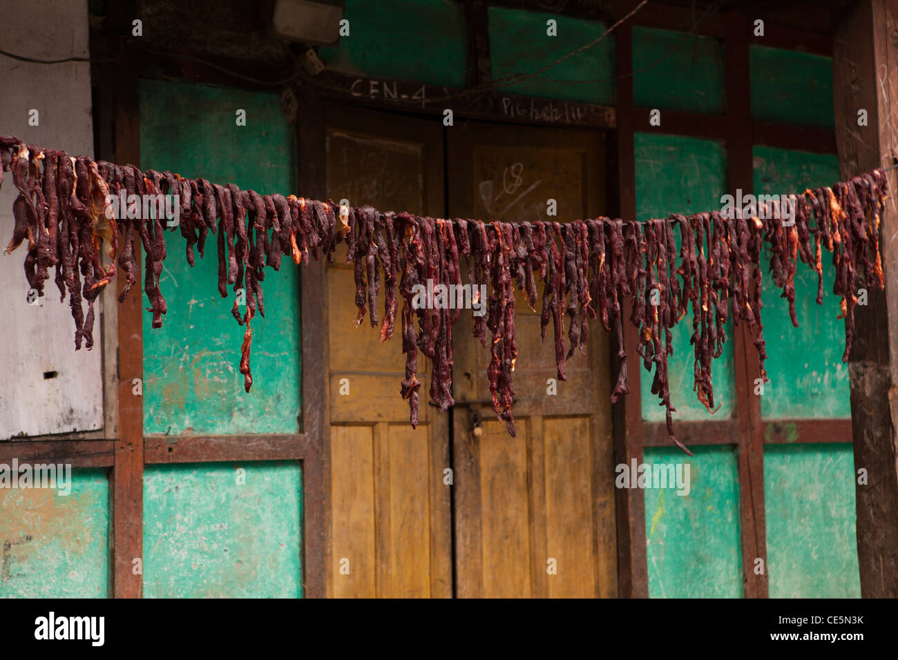Meat hanging to dry outside hi-res stock photography and images - Alamy