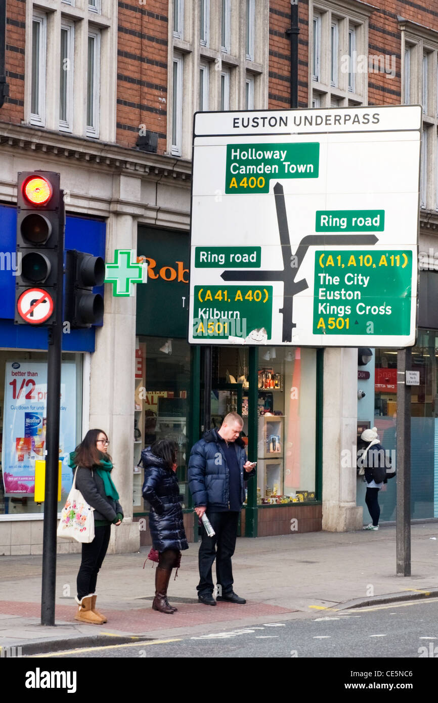Tottenham Court Road West End London Euston Underpass road sign ...