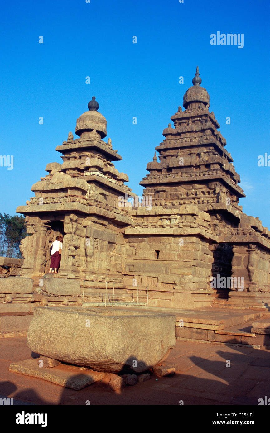 Shore temple ; Mahabalipuram ; Mamallapuram ; Chengalpattu ; Tamil Nadu ...