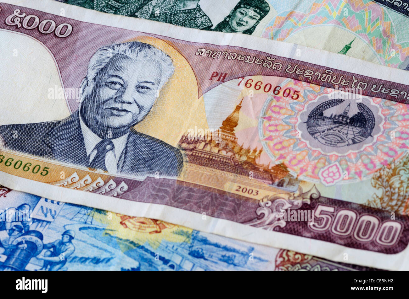 Laos Kip Banknotes Stock Photo - Alamy