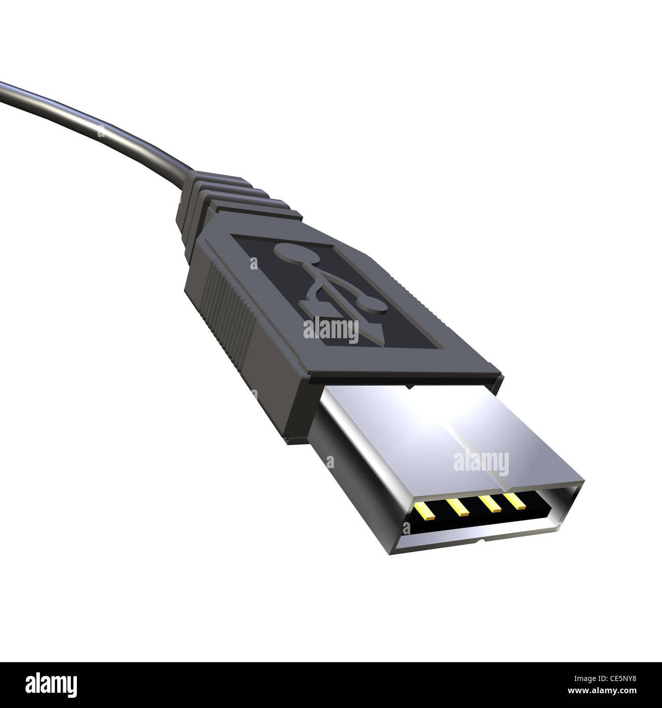 3d rendering of golden usb plug on white background Stock Photo - Alamy