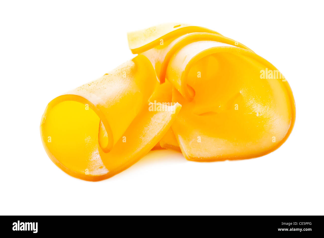 Sliced cheese isolated on white background Stock Photo - Alamy