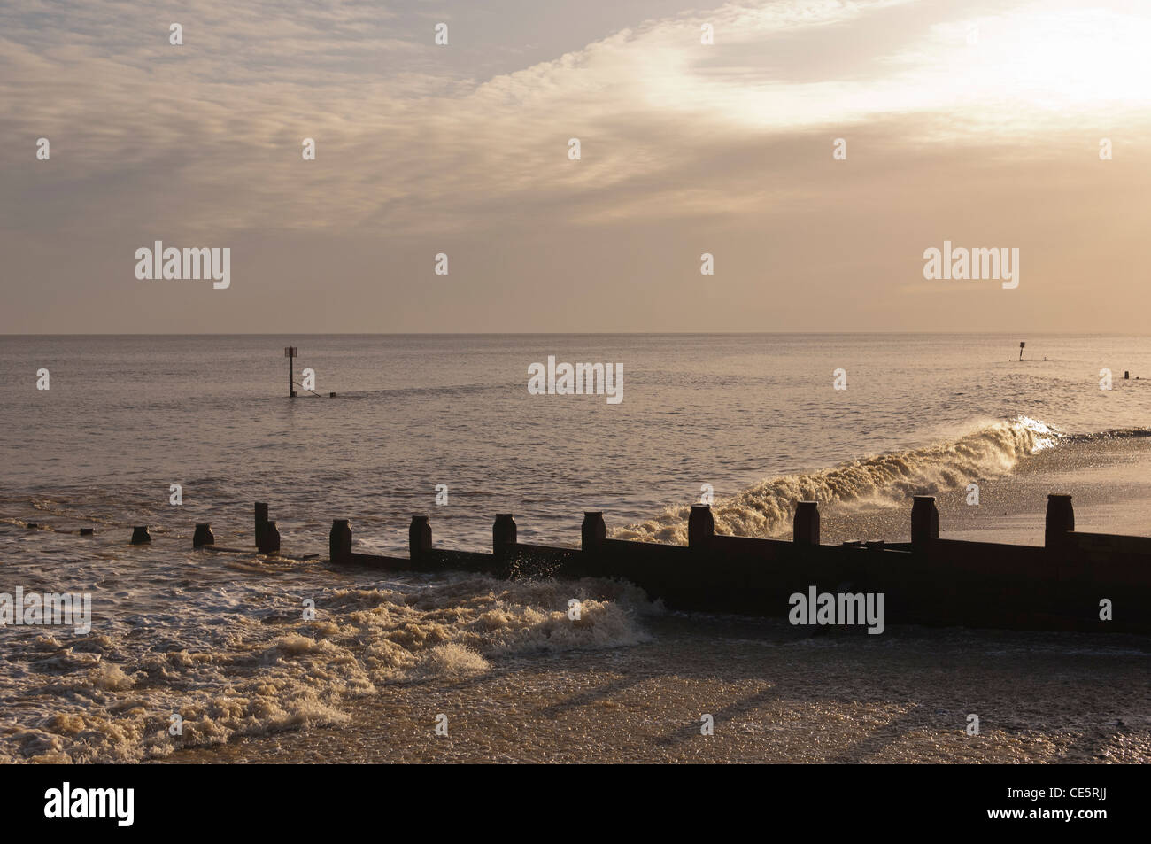 Groynes on the beach in Southwold , Suffolk , England , Britain , Uk ...