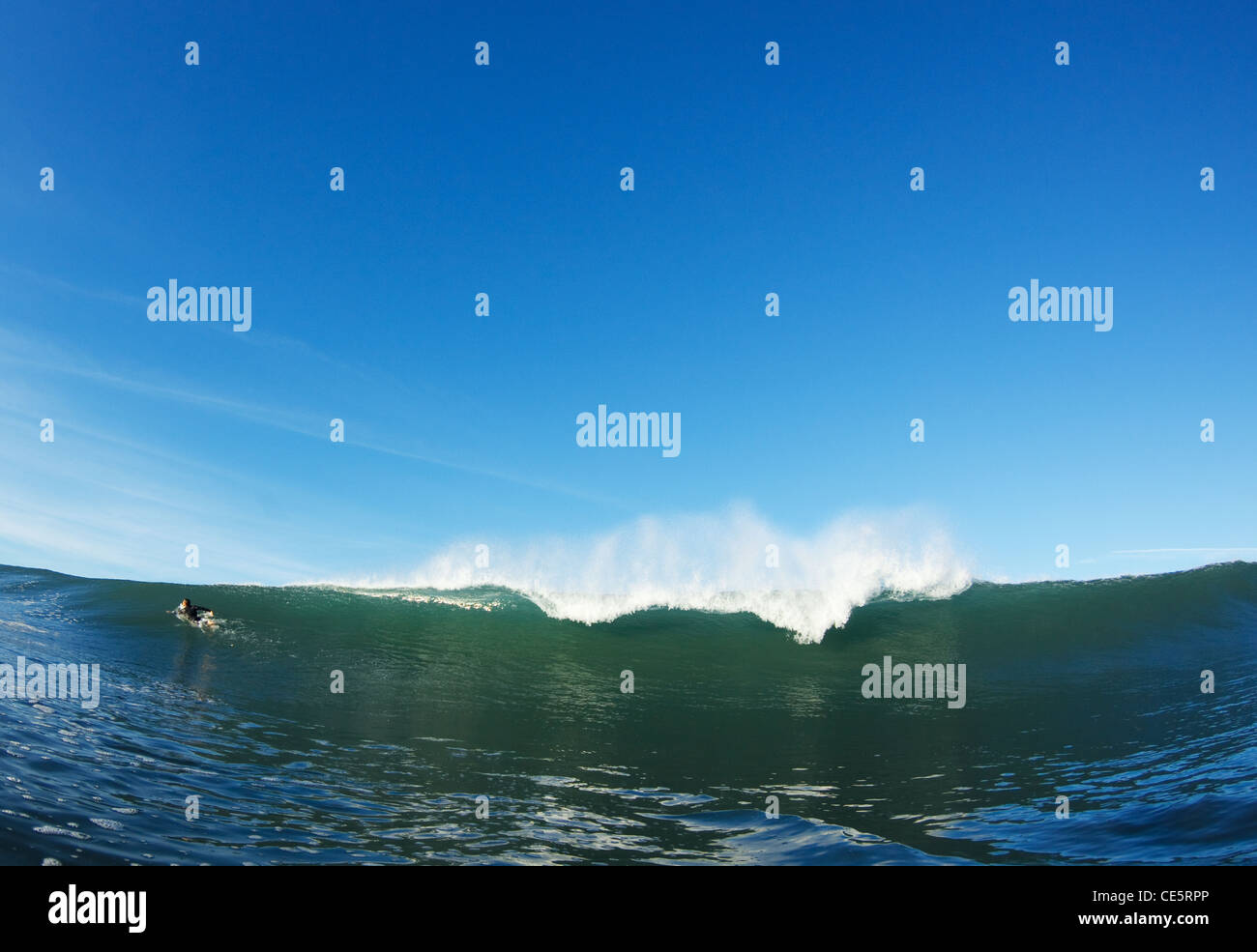 Blue Ocean Wave, View from in the Water Stock Photo - Alamy