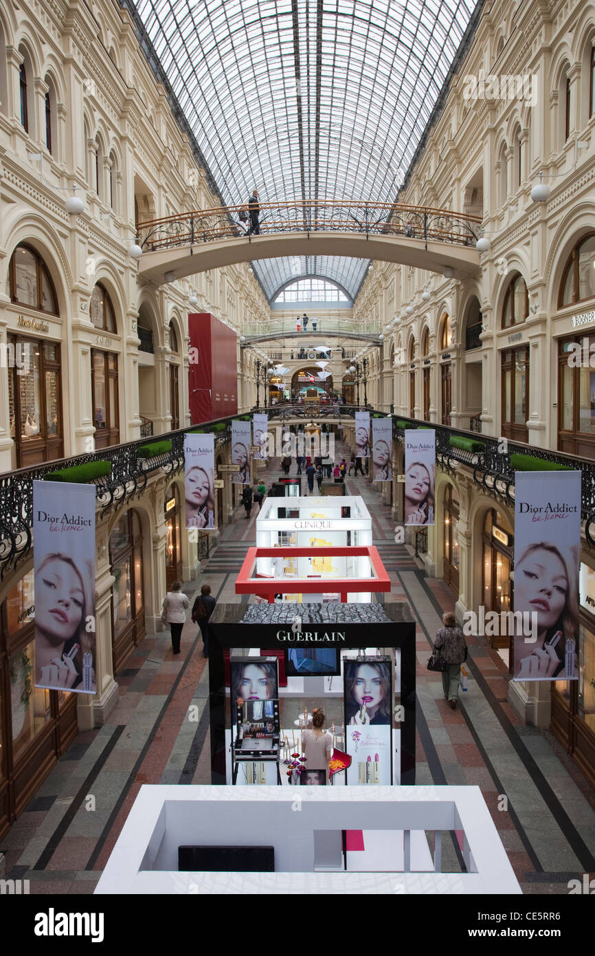 Russia, Moscow Oblast, Moscow, Red Square, GUM shopping mall, interior ...