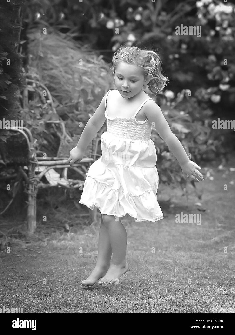 A young girl playing Fairies in the garden. Picture by Pete Gawlik ...
