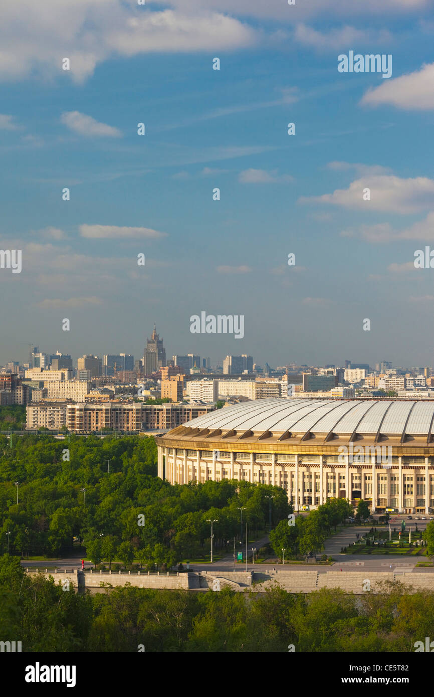 Russia, Moscow Oblast, Moscow, Sparrow Hills-area, elevated city view ...