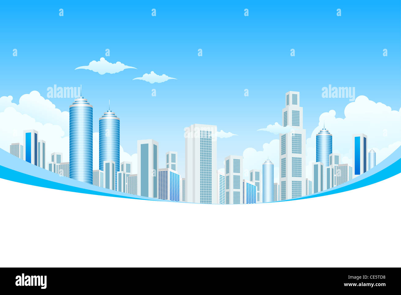 New modern city in clouds with empty place Stock Photo - Alamy