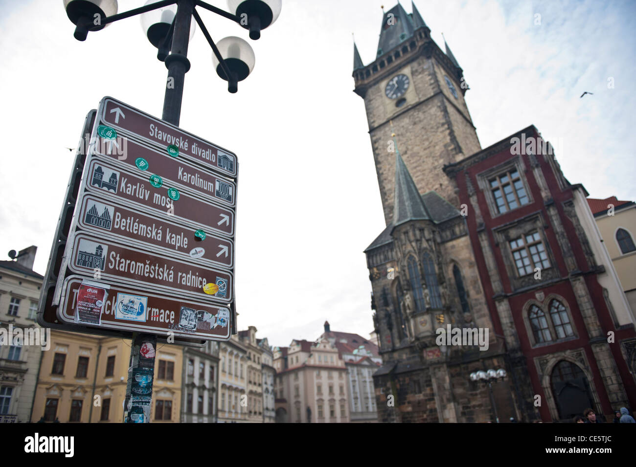 Prague tourist sign hi-res stock photography and images - Alamy