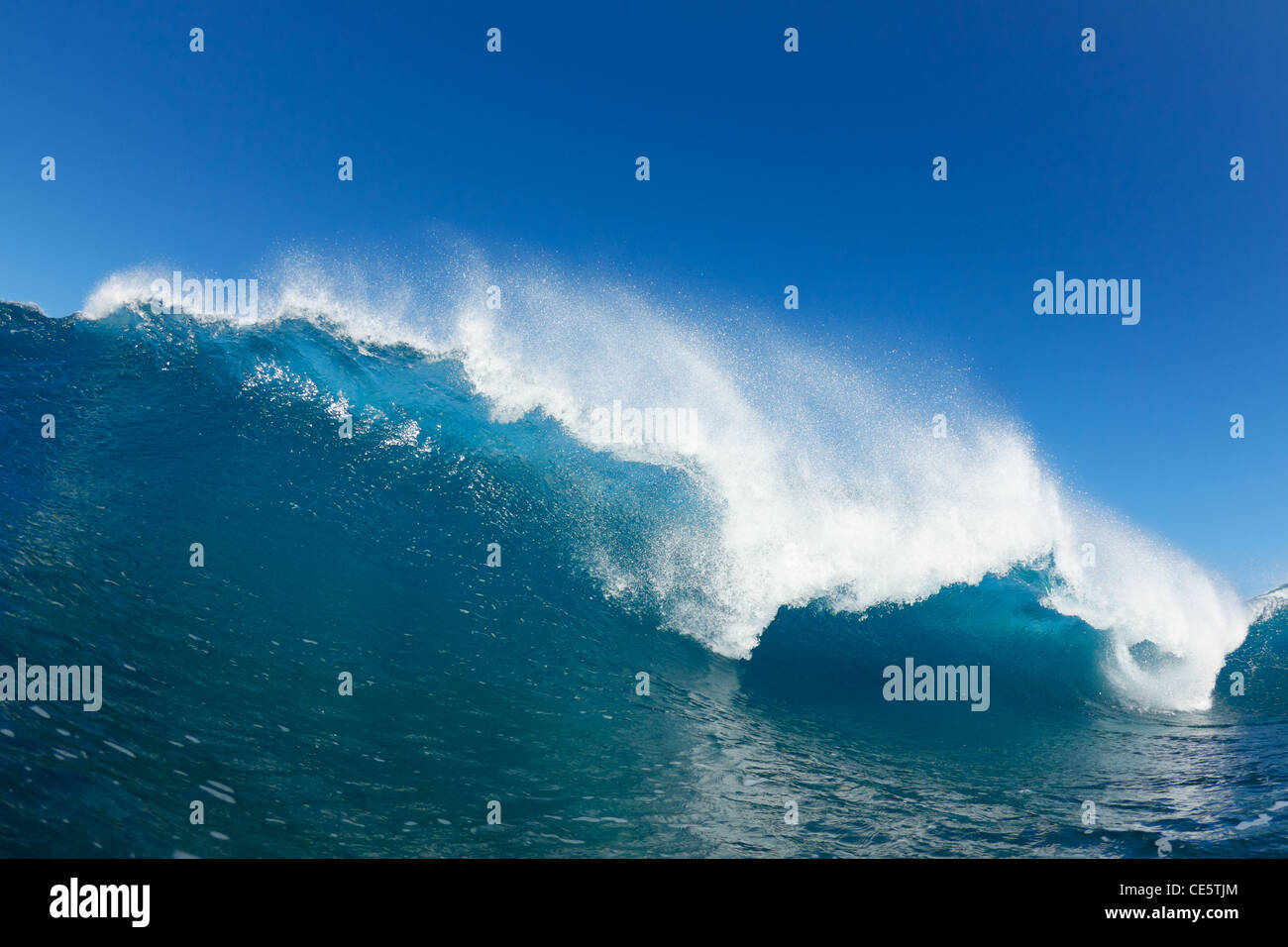 Blue Ocean Wave, View from in the Water Stock Photo - Alamy