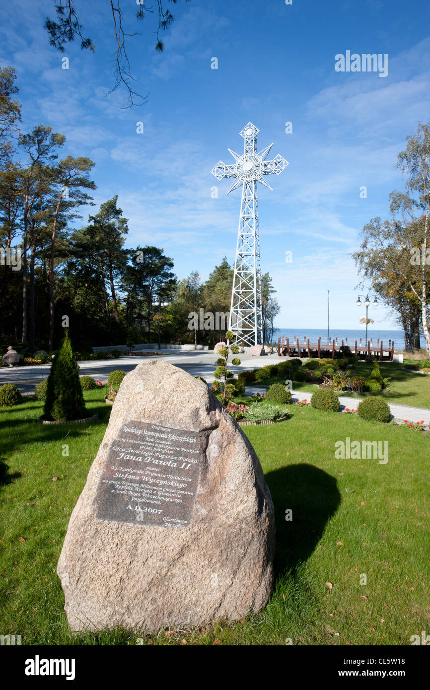 Cross on the Baltic coast, in the village "Pustkowo". The west coast of ...