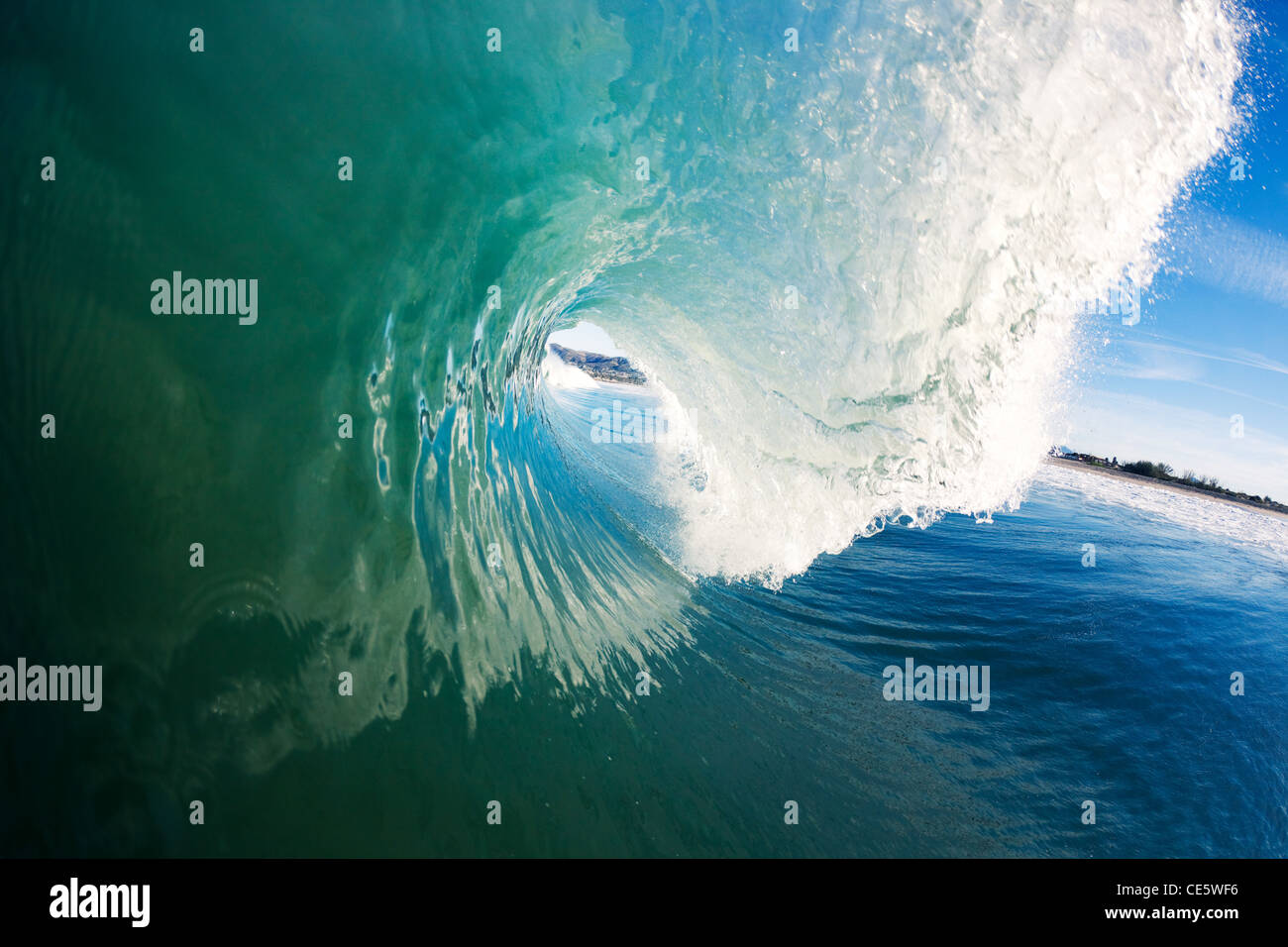 Blue Ocean Wave, View from in the Water Stock Photo - Alamy