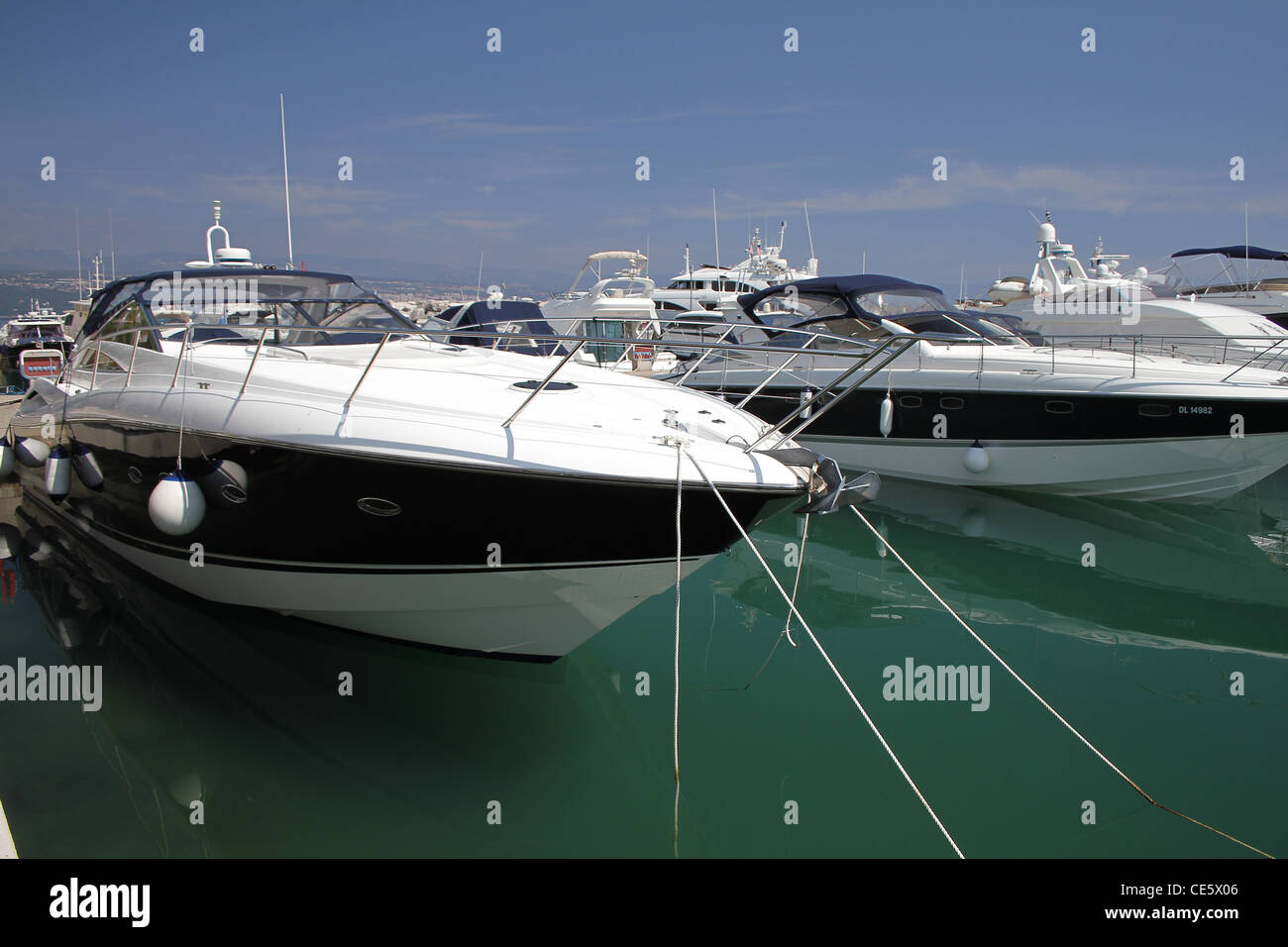 Speed boat close up Stock Photo - Alamy