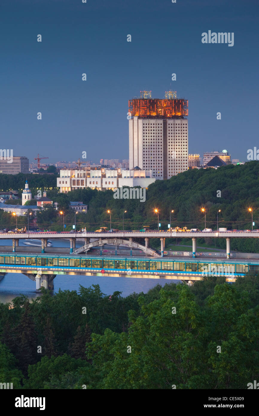 Russia, Moscow Oblast, Moscow, Sparrow Hills-area, elevated city view ...