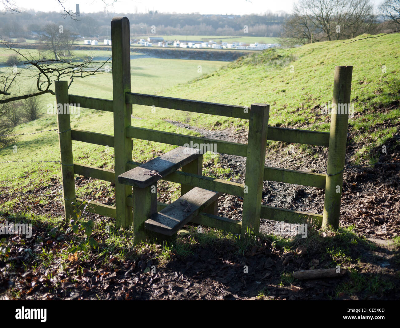Stile on country footpath Stock Photo - Alamy