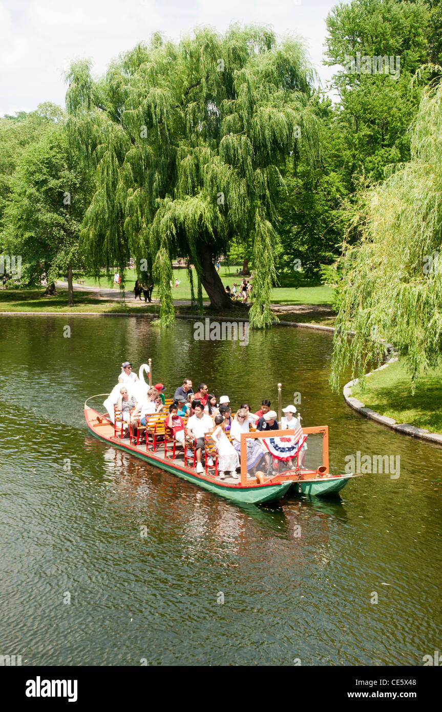 Swan boat on the lake, Public Garden, Boston, Massachusetts, United ...