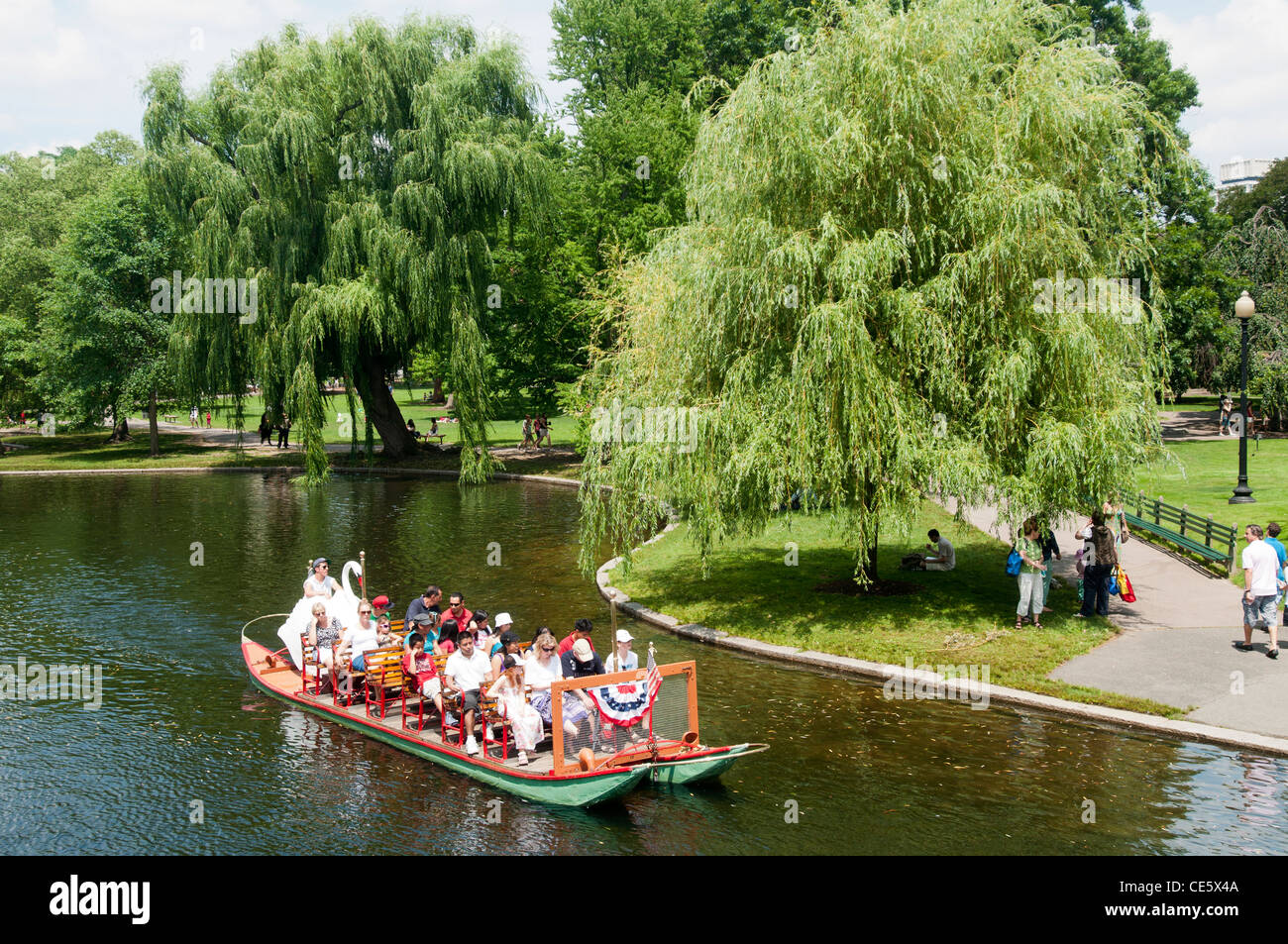 Swan boat on the lake, Public Garden, Boston, Massachusetts, United ...