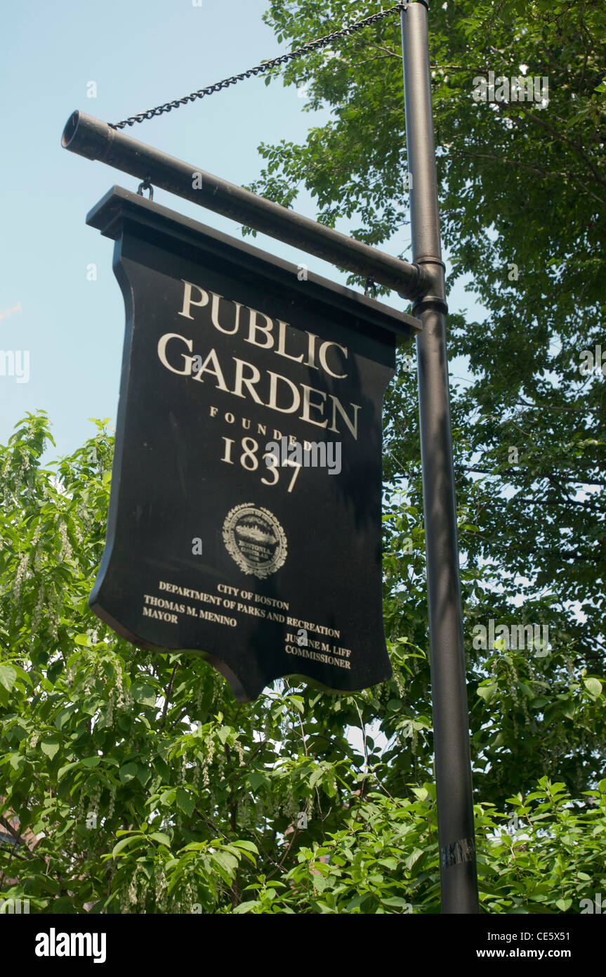 Boston public gardens 1837 sign hi-res stock photography and images - Alamy