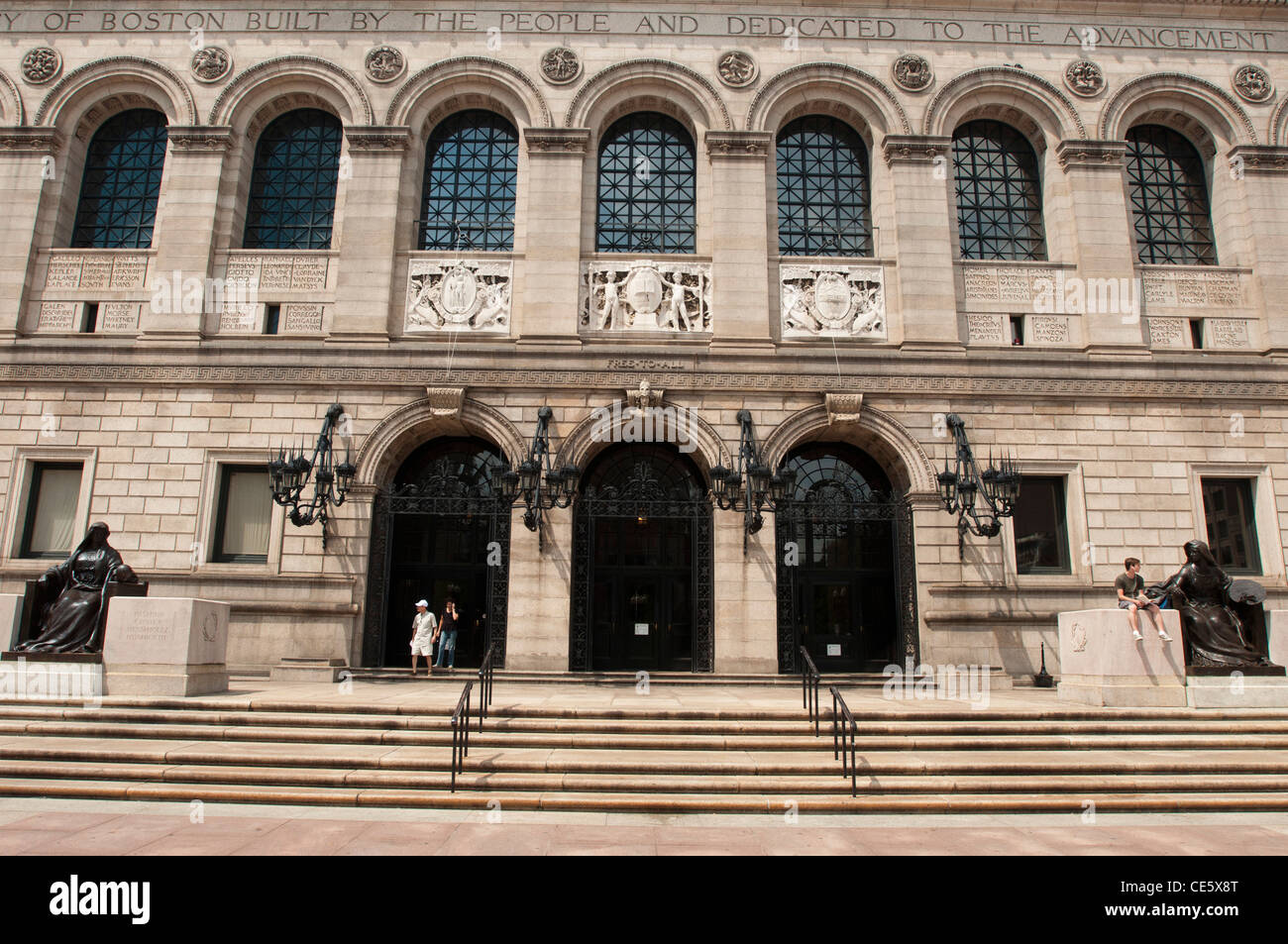 Boston Public Library facade, Boston, Massachusetts, North America, USA ...
