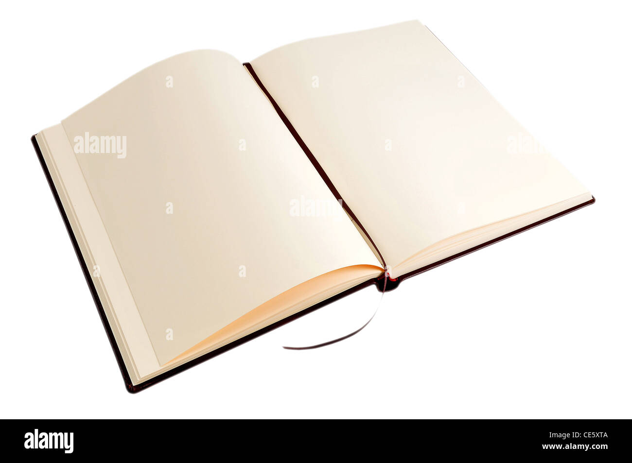 Open book with beige pages, isolated on white Stock Photo - Alamy