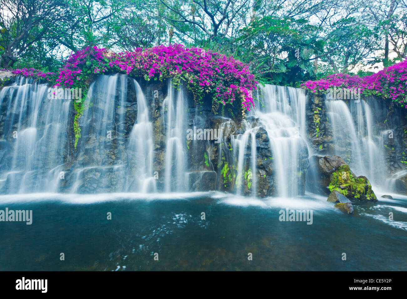 Beautiful Blue Waterfall in Hawaii Stock Photo - Alamy