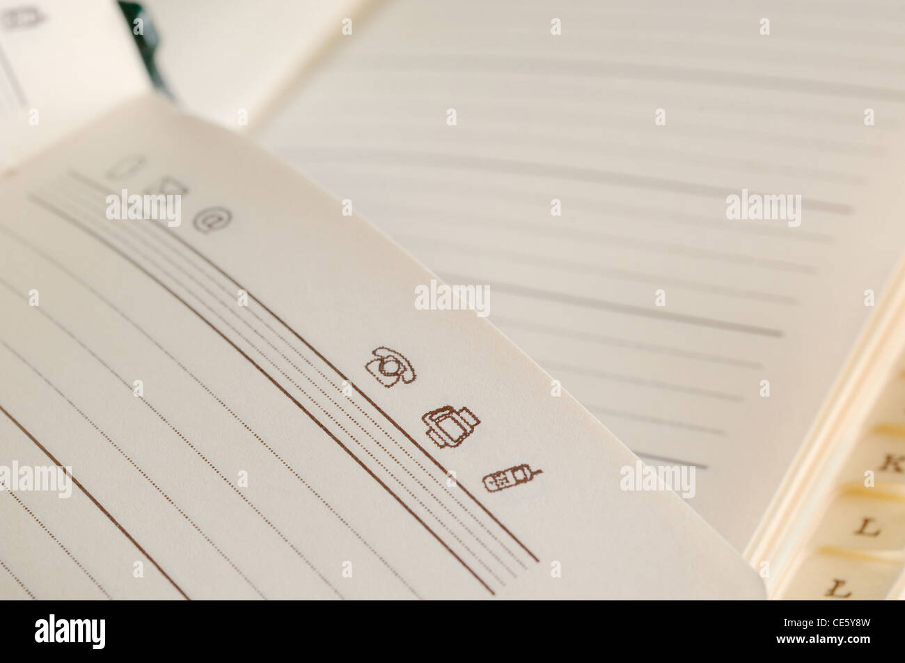 Closeup of contacts book Stock Photo - Alamy