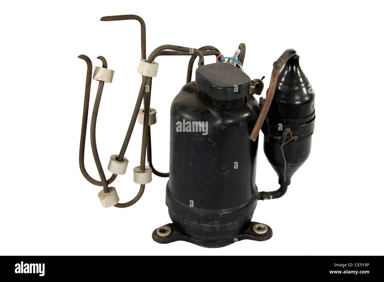 Old electric compressor, isolated on white background Stock Photo - Alamy