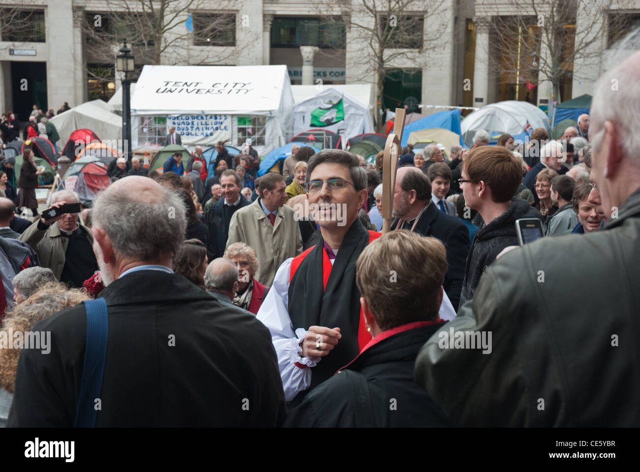 St Pauls Cathedral, a new bishop Tim Dakin surrounded by people with ...