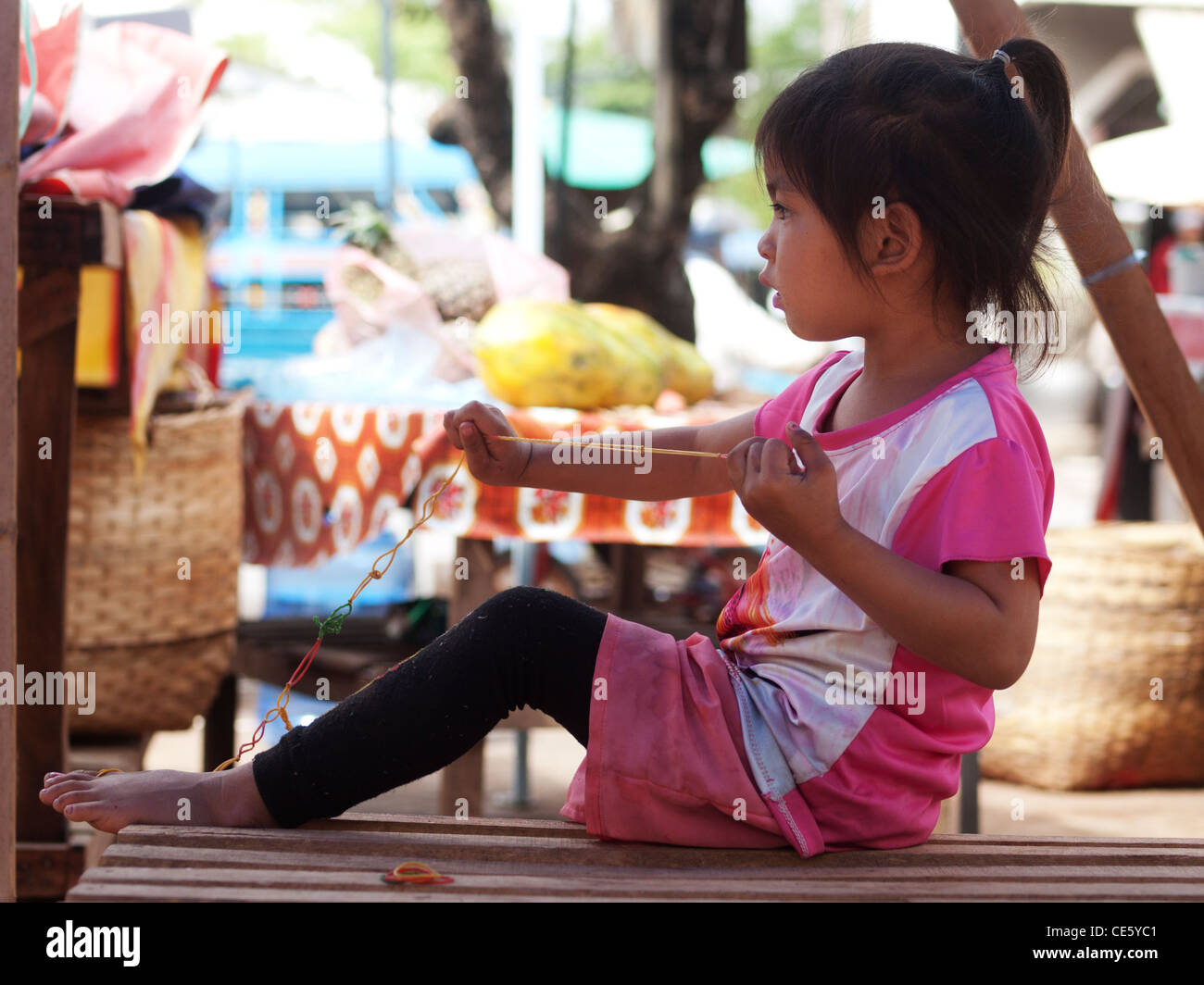 Cute Lao girl in Luang Prabang Stock Photo - Alamy