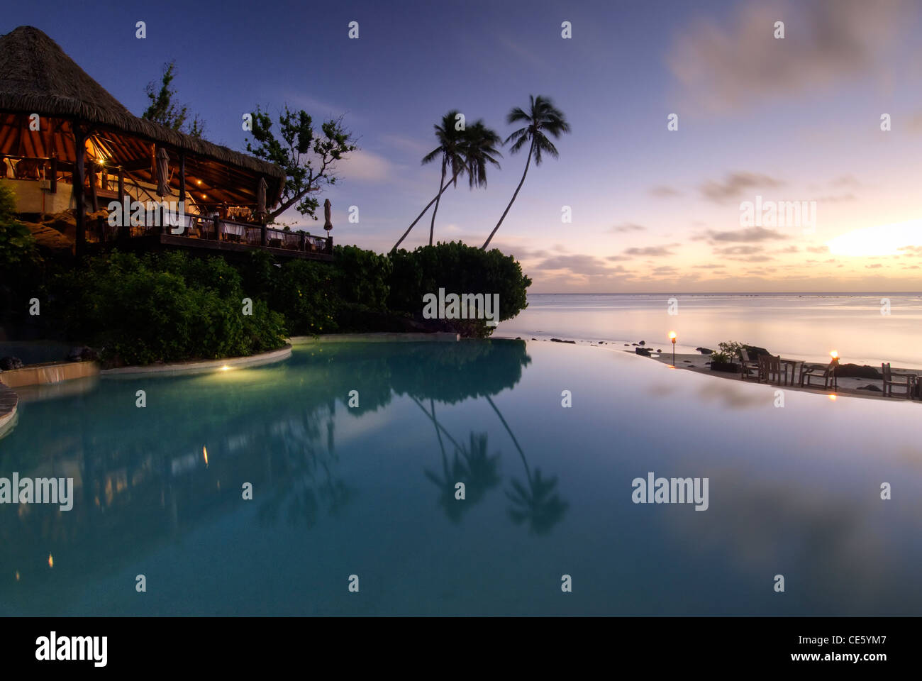 Pacific Resort's infinity pool, Aitutaki, The Cook Islands, South ...