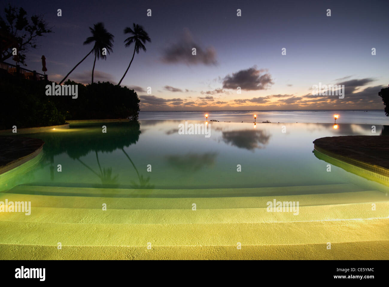 Pacific Resort's infinity pool, Aitutaki, The Cook Islands, South ...