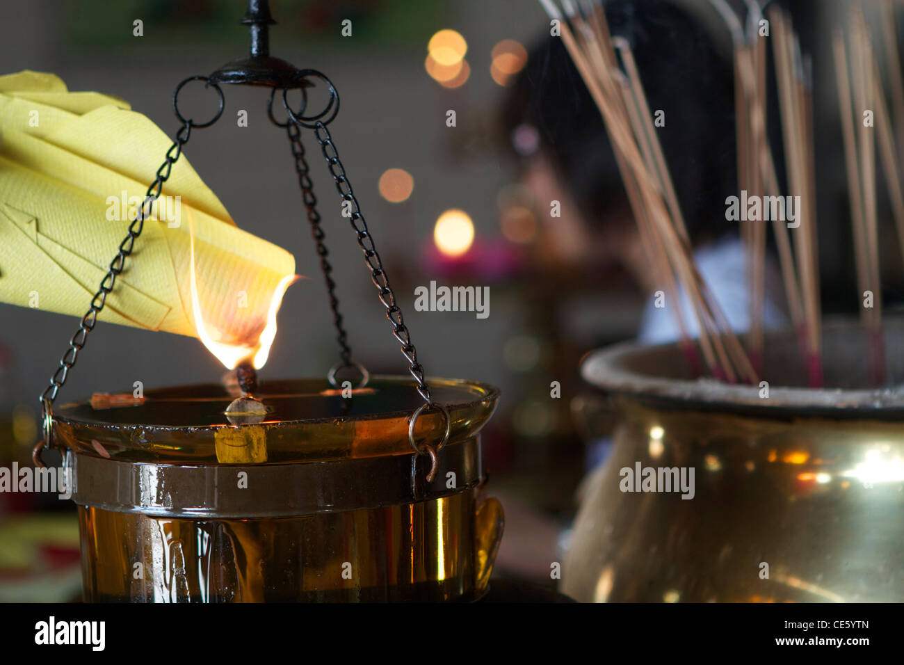 Fire for buddha Stock Photo - Alamy