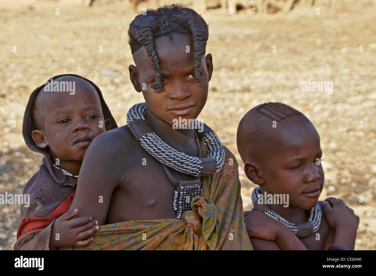Himba children in village near Opuwo, Namibia Stock Photo - Alamy