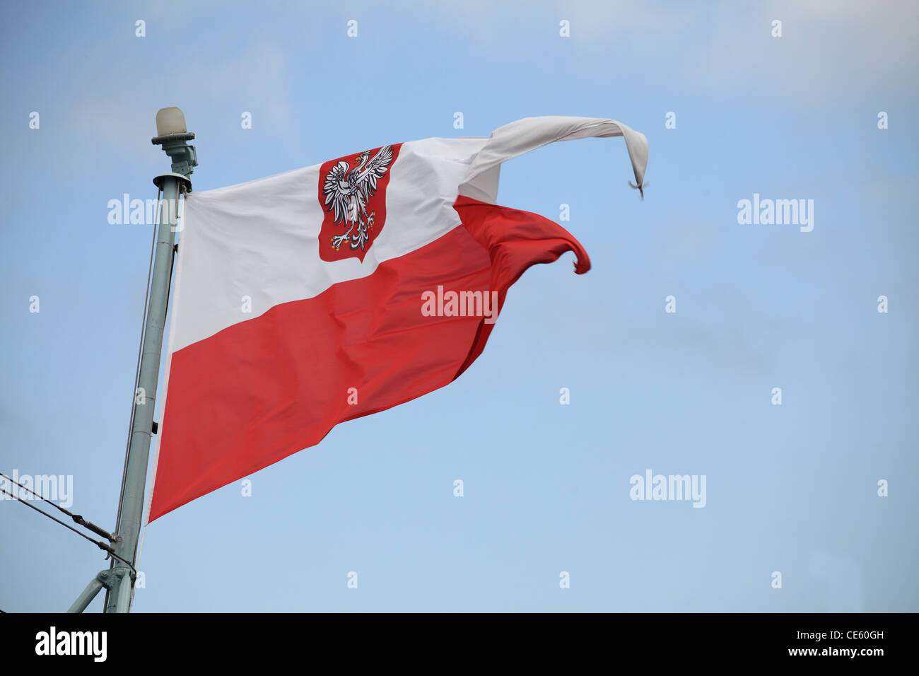 Flag of Poland at the sail ship Stock Photo - Alamy