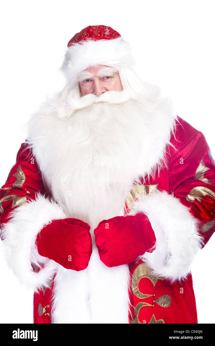 Santa Claus Portrait smiling isolated over a white background Stock ...