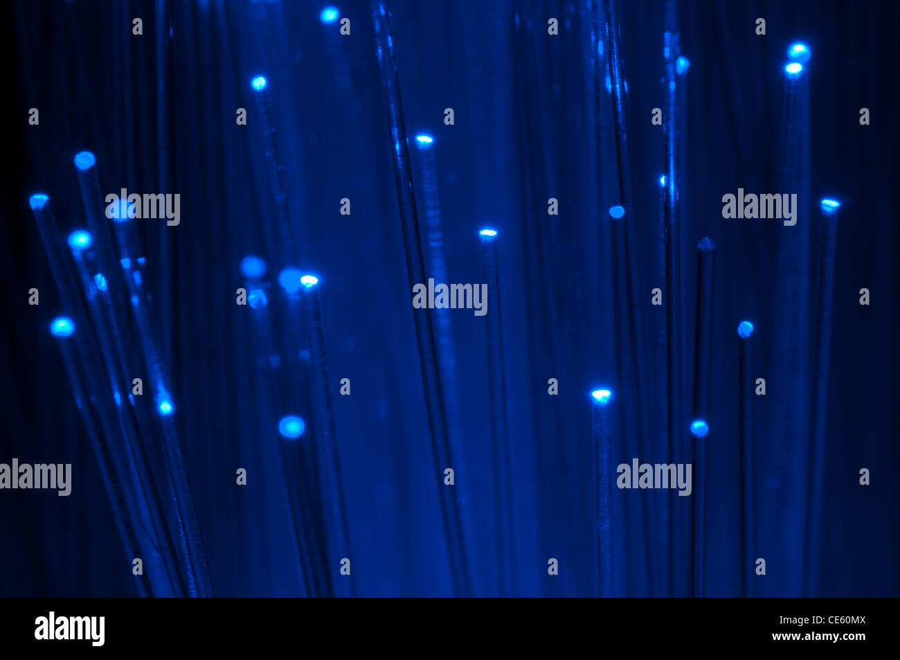 Blue colors optical fibers Stock Photo - Alamy