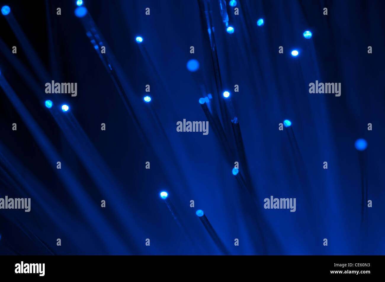 Blue colors optical fibers Stock Photo - Alamy
